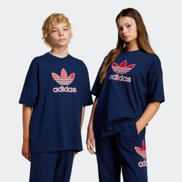 T-Shirt adidas originals "TEE", Jungen, Gr. 152, blau (night indigo), Obermaterial: 100% Baumwolle, normal, Shirts T-Shirt, lockerer und l&auml;ssiger Schnitt, f&uuml;r Kinder, mit gro&szlig;em Trefoil-Logo