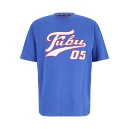 T-Shirt Fubu "Fubu FBMQ12111BLU Fubu Varsity T-Shirt", Damen, Gr. M, blau, wei&szlig;, rot, 100% Baumwolle, bedruckt, loose fit, Rundhals, Shirts T-Shirt