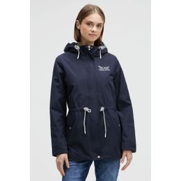 Funktionsjacke SOCCX, Damen, Gr. L, blau, Material: 55% Baumwolle, 45% Polyamid, Futter: 100% Polyester, unifarben, regular fit lang, eingesetzt Windstopperbündchen, Jacken Funktionsjacke, mit Windbreaker-Bündchen und Waterproof-Eingrifftaschen