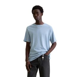 Marc O'Polo T-Shirt MARC O'POLO DENIM "aus softer Slub-Jersey-Qualit&auml;t", Damen, Gr. L, blau (petrol blau), Obermaterial: 100% Baumwolle, unifarben, Basic, skinny fit, Rundhals, normaler Saum, Shirts T-Shirt