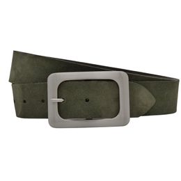 Lederg&uuml;rtel AnnaMatoni "AnnaMatoni Damen Lederg&uuml;rtel in hochwertigem Velour Leder 4cm", Damen, Gr. TW85 - 100cm Gesamtl&auml;nge, olive 560, 100% Leder, G&uuml;rtel Lederg&uuml;rtel