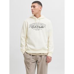 Jack & Jones Kapuzensweatshirt JACK & JONES "JJMAKOTO SWEAT HOOD", Herren, Gr. L, sky captain print:big print, angeraute Sweatware, Obermaterial: 80% Baumwolle, 20% Polyester, bedruckt, regular fit normal, Rundhals, Rippbündchen, Sweatshirts