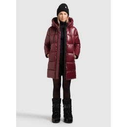 Steppjacke Khujo "JANOU", Damen, Gr. S, mahagoni rot, 100% Nylon, unifarben, eingesetzt elastischer Bund mit Windstopper, Jacken Steppjacke