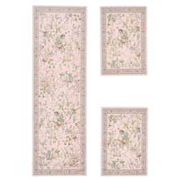 Teppich Gr. 1, rosa (rose), B:60cm H:4mm L:90cm, Baumwolle, Kunstfaser, Polyester, Polypropylen, Teppiche, Teppich