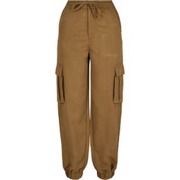 Cargohose Urban Classics "Urban Classics Damen Ladies Viscose Twill Cargo Pants", Damen, Gr. M, US-Größen, summerolive, 69% Viskose, 31% Polyester, unifarben, normal, Hosen Cargohose