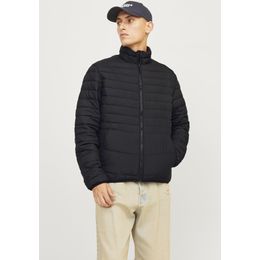Jack & Jones Steppjacke JACK & JONES "JJESTATE PACKABLE PUFFER COLLAR NOOS", Herren, Gr. M, schwarz, Web, Obermaterial: 100% Polyester, unifarben, normal, elastischer Bund, Jacken Steppjacke