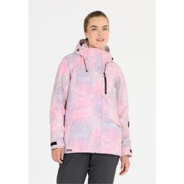 Skijacke SLOPE "Kenai", Damen, Gr. XS, lila (lila, pink), 100% Polyester, bedruckt, normal, ohne Ausschnitt, Jacken Skijacke, mit All-Over-Print und Top Ausstattung