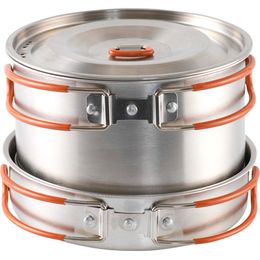 easy camp Moss 4 Kochset 8 teilig inkl Pfanne / Deckel / Becher / Teller - Kochgeschirr-Sets