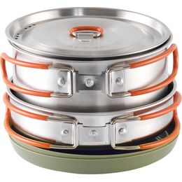 easy camp Moss 2 Kochset 6 teilig inkl Pfanne / Deckel / Becher / Teller - Kochgeschirr-Sets