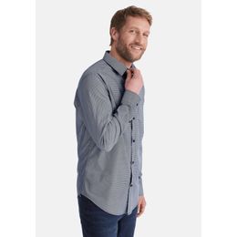 Langarmhemd Stooker Men "HUGH Hemd Langarm Regular Fit", Herren, Gr. L, US-Gr&ouml;&szlig;en, navy minimal aop, Stoff, 60% Baumwolle, 40% Polyester, regular fit, Hemden, Langarm Hemd Regular Fit f&uuml;r Herren
