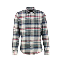 Karohemd Lerros "Lerros Karo Flannelhemd - weich und stylisch", Herren, Gr. XXL, Normalgrößen, broken weiß, 100% Baumwolle, Hemden Karohemd