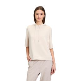 BETTY & CO Kurzarmshirt BETTY & CO "Damen mit Kapuze", Damen, Gr. 38, grau, Sweatware, Obermaterial: 49% Polyester, 44% Modal, 7% Elasthan, loose fit normal, Shirts