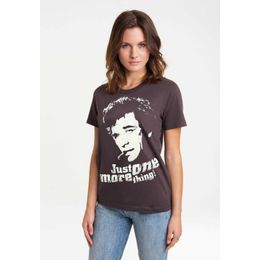 T-Shirt logoshirt "Columbo - Just One More Thing", Damen, Gr. M, grau (dunkelgrau), 100% Baumwolle, unifarben, normal, Rundhals, Shirts T-Shirt, mit coolem Print
