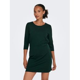 Jerseykleid Only "ONLBRILLIANT 3/4 DRESS", Damen, Gr. S, N-Gr, gr&uuml;n (pine grove), Jersey, Obermaterial: 82% Polyester, 13% Viskose, 5% Elasthan, unifarben, Midi, Rundhals, Kleider Jerseykleid, Sommerkleid