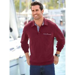 Poloshirt Marco Donati "Langarm-Shirt", Herren, Gr. 44/46, rot (bordeaux), 100% Baumwolle, gemustert, kariert, unifarben, ohne Ausschnitt, Shirts