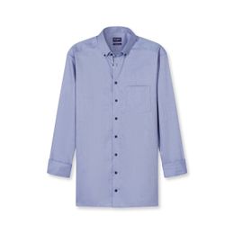 Businesshemd OLYMP "OLYMP Luxor, modern fit, Businesshemd, Button-down", Herren, Gr. 40, Normaler Arm, rauchblau, 100% Baumwolle, Hemden