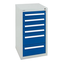 Stumpf Schubladenschrank Serie T-100/35-1, 6 Schubladen enzianblau (4x100, 2x200mm) ; Stumpf Metall (8151574)