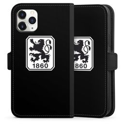 DeinDesign iPhone 11 Pro Handy Klapph&uuml;lle Handyh&uuml;lle aus Kunst Leder schwarz Flip Case Sechzger Official Licensed Product Tsv 1860 M&uuml;nchen Sideflip mit Lasche