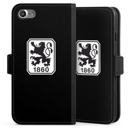 DeinDesign iPhone SE (2020) Handy Klapph&uuml;lle Handyh&uuml;lle aus Kunst Leder schwarz Flip Case Tsv 1860 M&uuml;nchen Official Licensed Product Sechzger Sideflip mit Lasche