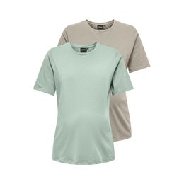 Only Maternity Umstand T-Shirt 'OLMonly' Damen Gr&ouml;&szlig;e XXL taupe / mint