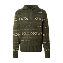 Mustang Pullover 'Eastvale' Herren Gr&ouml;&szlig;e XXXL braun / khaki / wei&szlig;