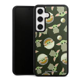DeinDesign Galaxy S24 Handy Gallery Case Handyh&uuml;lle 9H Geh&auml;rtetes Glas R&uuml;ckseite H&uuml;lle Official Licensed Product Star Wars Muster Baby Yoda Gallery Case