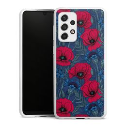 DeinDesign Galaxy A33 5G Handy Silikon H&uuml;lle Case wei&szlig; Handyh&uuml;lle Poppy Painting Flower Silikon Case