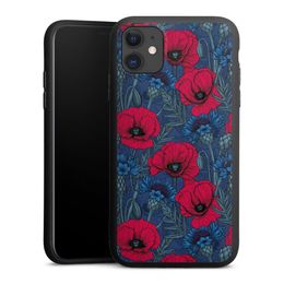 DeinDesign iPhone 11 Handy Premium Silikon H&uuml;lle Handyh&uuml;lle schwarz Case Flower Poppy Painting Silikon Premium Case