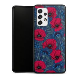 DeinDesign Galaxy A53 5G Handy Silikon H&uuml;lle Case schwarz Handyh&uuml;lle Poppy Painting Flower
