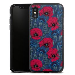 DeinDesign iPhone X Handy Silikon H&uuml;lle Case schwarz Handyh&uuml;lle Flower Poppy Painting
