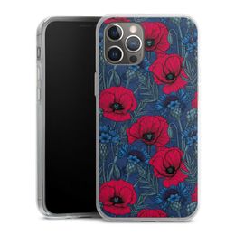 DeinDesign iPhone 12 Pro Max Handy Silikon H&uuml;lle Case transparent Handyh&uuml;lle Flower Poppy Painting Silikon Case