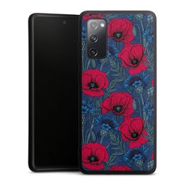 DeinDesign Galaxy S20 FE Handy Premium Silikon H&uuml;lle Handyh&uuml;lle schwarz Case Poppy Painting Flower Silikon Premium Case