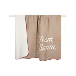 PAD Concept Plaid ''Team Santa'' in Beige/ Weiß - (L)200 x (B)150 cm - 51% | Decken