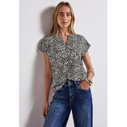 Street One Bluse in Wei&szlig;/ Schwarz - 55% | Gr&ouml;&szlig;e 36 | Damen-blusen