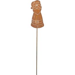 POSIWIO Gartenstab "Weihnachtsmann" in Hellbraun - (B)12 x (H)26 cm - 12% | Gartendeko