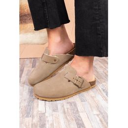 billowy Leder-Clogs in Beige - 46% | Gr&ouml;&szlig;e 40 | Damen-pantoletten