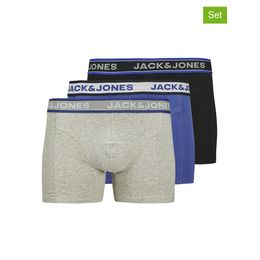 Jack & Jones JACK & JONES Junior 3er-Set: Boxershorts "Christian" in Grau/ Blau/ Schwarz - 35% | Größe 140 | Kinder-waesche