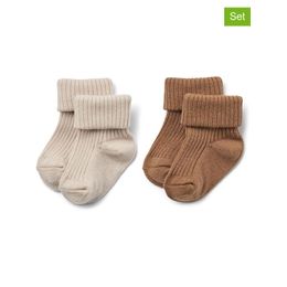 Wheat 2er-Set: Woll-Socken in Hellbraun/ Beige - 43% | Größe 16-18 | Babysocken-strumpfhosen