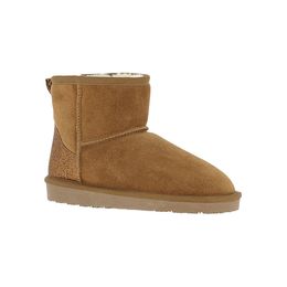 NICEBAY Leder-Winterboots "Abbyly" in Hellbraun - 72% | Gr&ouml;&szlig;e 39 | Damen-stiefel