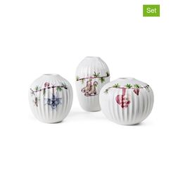 K&Auml;HLER DESIGN K&auml;hler 3er-Set: Vasen "Hammersh&oslash;i Christmas" in Wei&szlig; - (H)8,5 x &Oslash; 3 cm - 10% | Kerzen-vasen