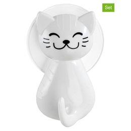 Wenko 2er-Set: Wandhaken "Cat" in Wei&szlig; - (B)6 x (H)9,5 x (T)5,5 cm - 27% | Badezimmer-accessoires