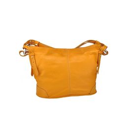 ORE10 Leder-Umh&auml;ngetasche "Roers" in Senf - (B)34 x (H)24 x (T)12 cm - 80% | Damen-taschen