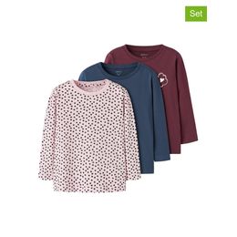name it 2er-Set: Longsleeves "Nia" in Rosa/ Blau/ Rot - 46% | Größe 116 | Kinder-longsleeves