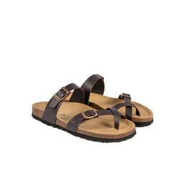 BABUNKERS Family Leder-Zehentrenner in Braun - 76% | Gr&ouml;&szlig;e 41 | Herrensandalen