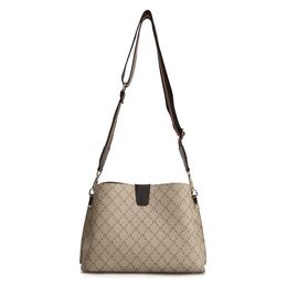 Lucky Bees Umh&auml;ngetasche in Creme/ Braun - (B)33 x (H)20 x (T)12 cm - 28% | Damen-taschen