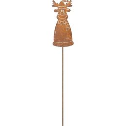 POSIWIO Gartenstab "Elch" in Hellbraun - (B)11,5 x (H)26 cm - 12% | Gartendeko