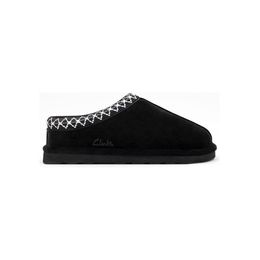 Clarks Leder-Hausschuhe in Schwarz - 54% | Gr&ouml;&szlig;e 38 | Damen-pantoletten