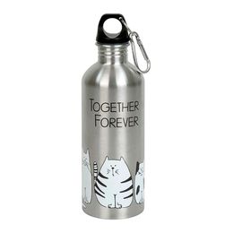 K&ouml;nitz K&ouml;nitz Trinkflasche "Funny Cats" in Silber/ Wei&szlig; - 600 ml - 29% | Damen-outdoor-ausruestung