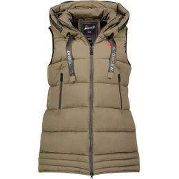 Geographical Norway Steppweste "Dolbar" in Khaki - 65% | Gr&ouml;&szlig;e XXL | Damenjacken