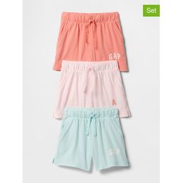 GAP 3er-Set: Sweatshorts in Hellblau/ Rosa/ Orange - 55% | Größe 98 | Kinderhosen